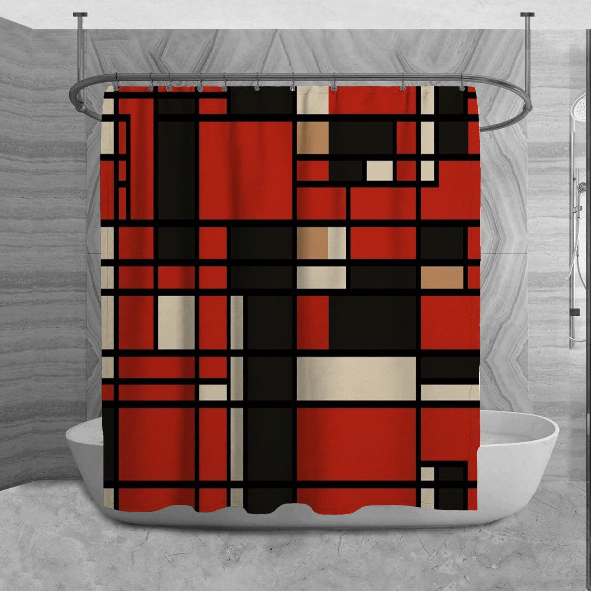 East Urban Home Reylen Geometric Shower Curtain | Wayfair