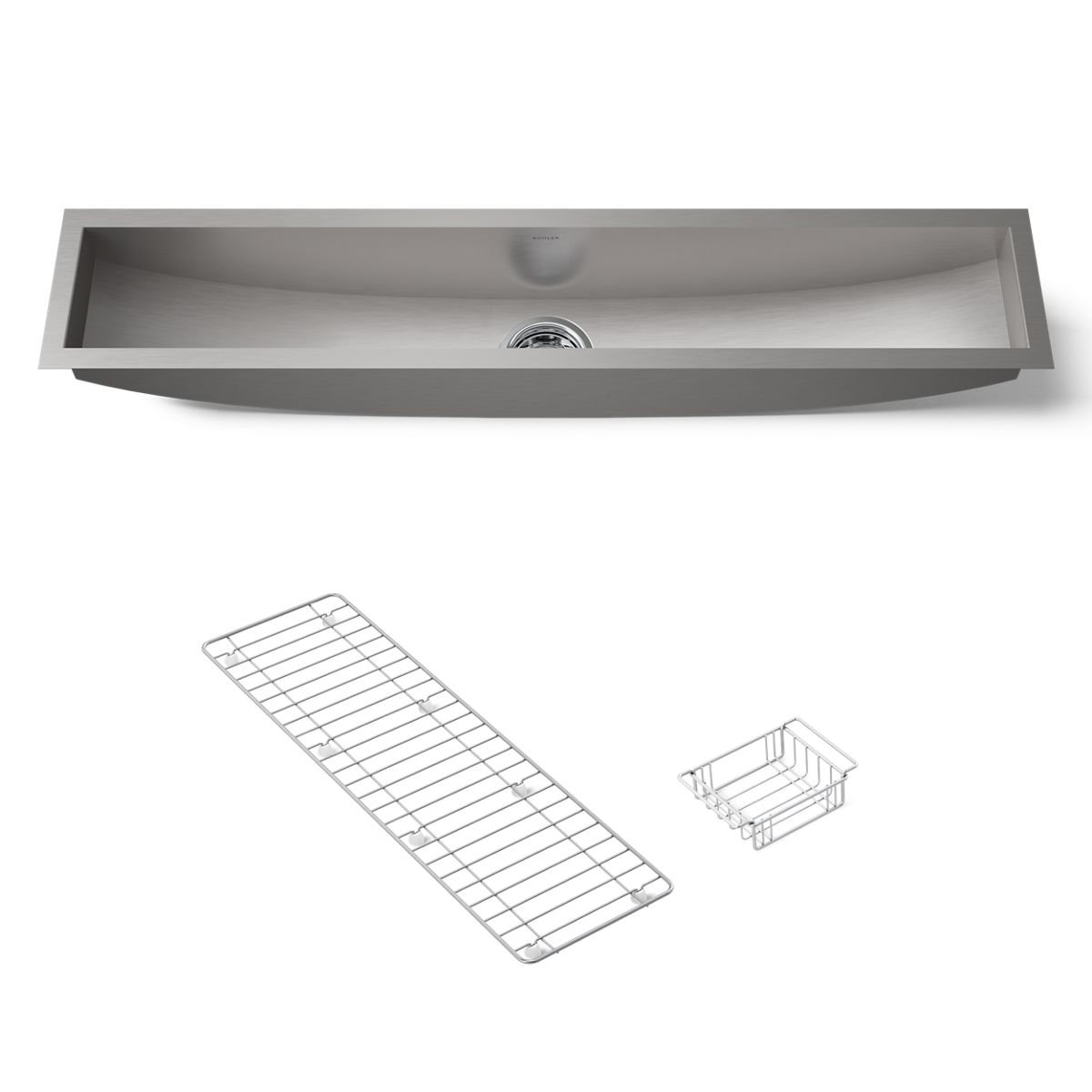 Kohler Undertone® Trough 43" L x 8-1/4" W x 6-5/16" Under-Mount Single ...