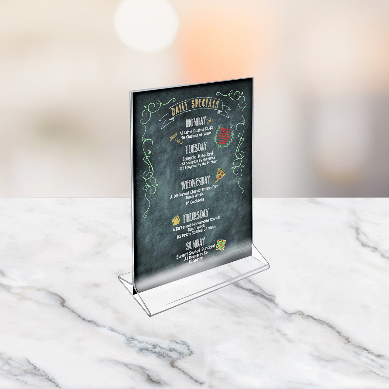 Azar Displays Top Loading Clear Acrylic T-Frame Sign Holder 5.5" Wide x ...