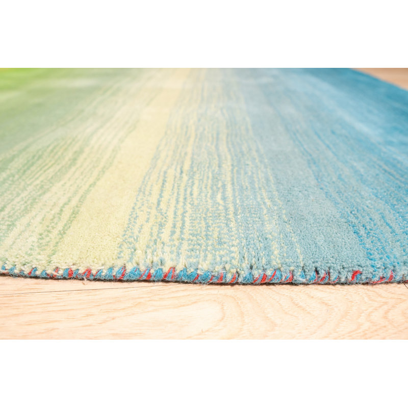 The Conestoga Trading Co. Striped Handmade Tufted Wool Red/Yellow Area ...