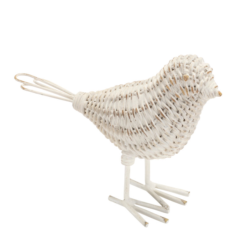 Winston Porter Wicker Design Bird Figurine (Set of 4) | Wayfair