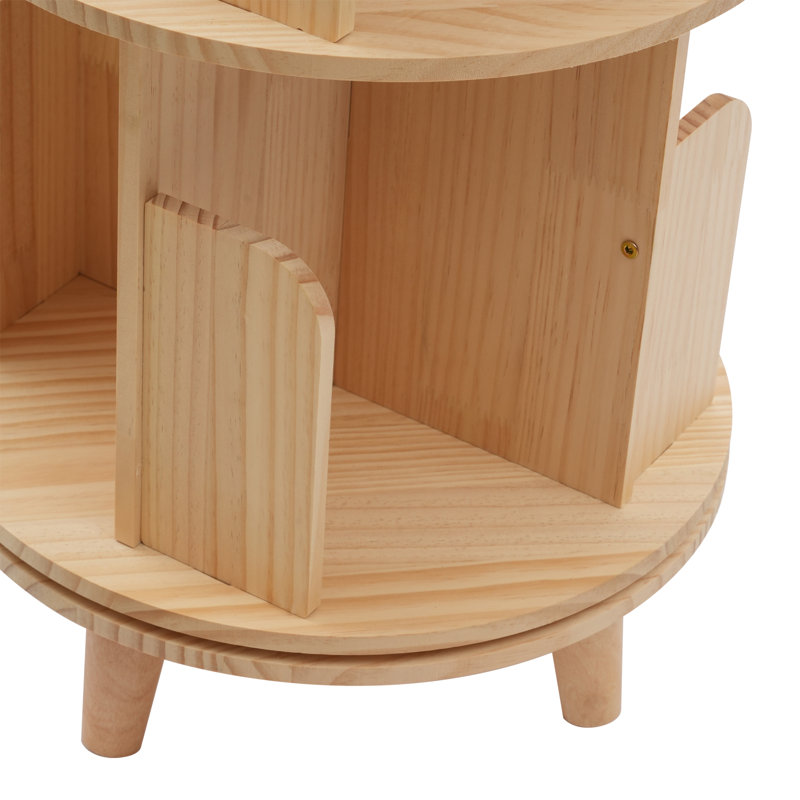 Corrigan Studio® Kamaia 360° Rotating Bookcase Book Storage Shelf ...