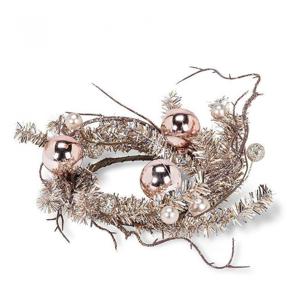The Holiday Aisle® Vintage Tinsel Candle Ring | Wayfair