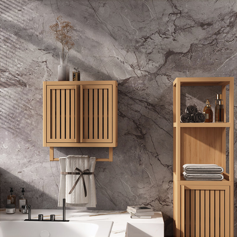 Ebern Designs Amelea Bamboo Freestanding Bathroom Cabinet | Wayfair