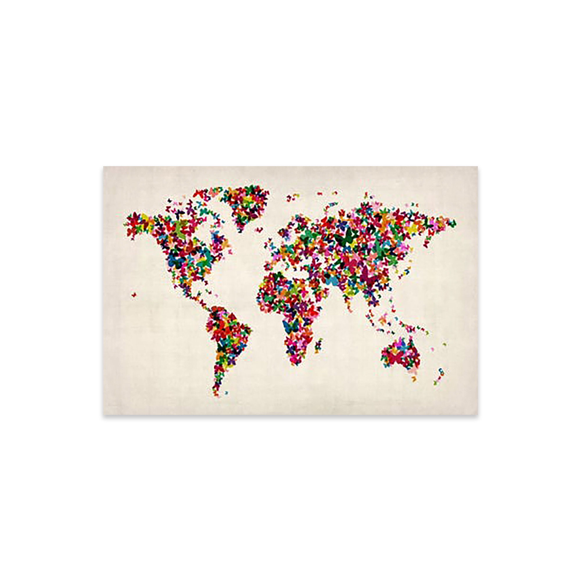 Bungalow Rose " Butterflies World Map II " by Michael Tompsett | Wayfair