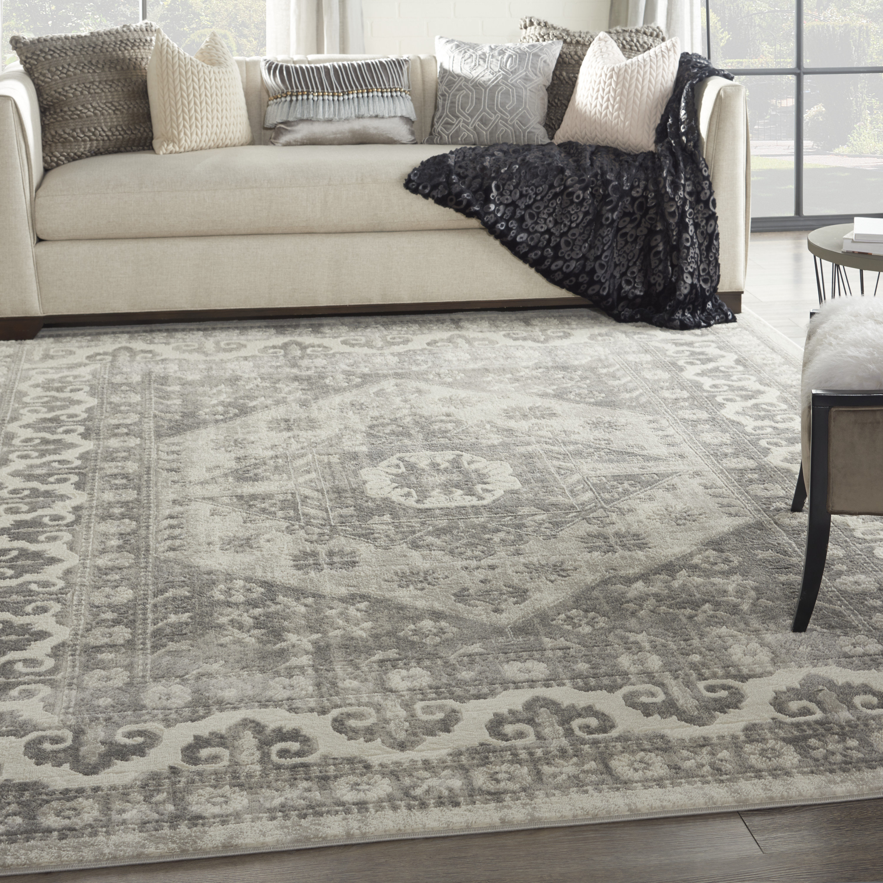 Bungalow Rose Madlyn Modern Contemporary Ivory Area Rug | Wayfair