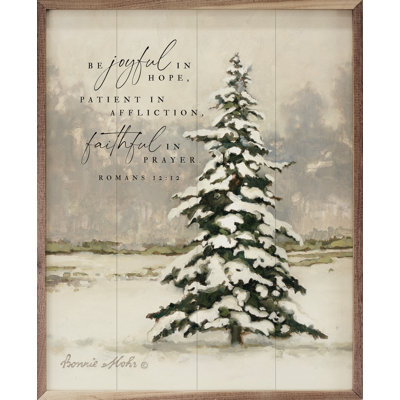 The Holiday Aisle® Be Joyful In Hope Winter Tree By Bonnie Mohr | Wayfair