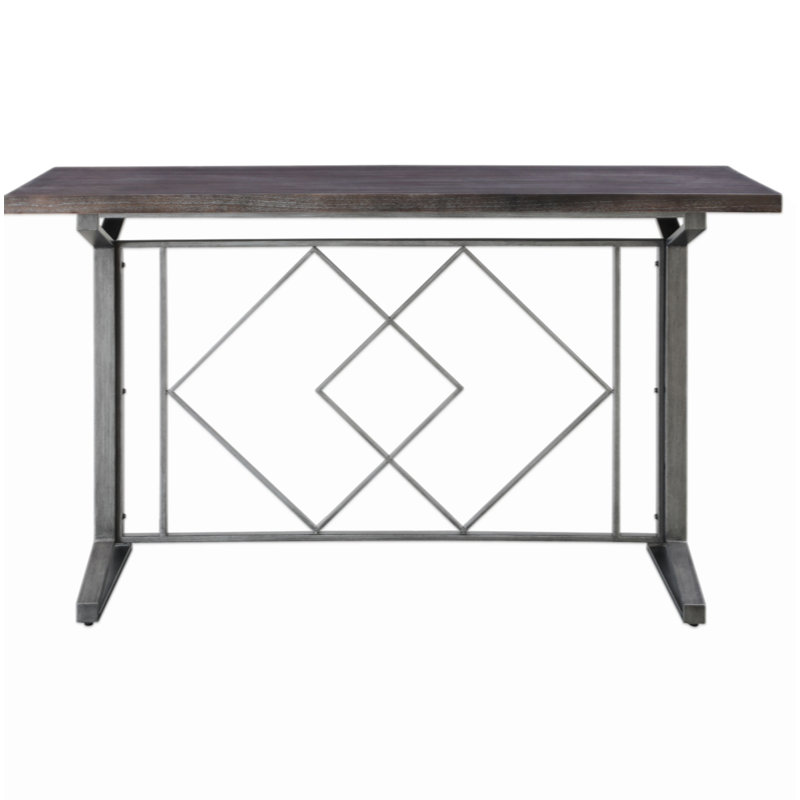 17 Stories Salvaged Trestle Base Counter Height Table | Wayfair