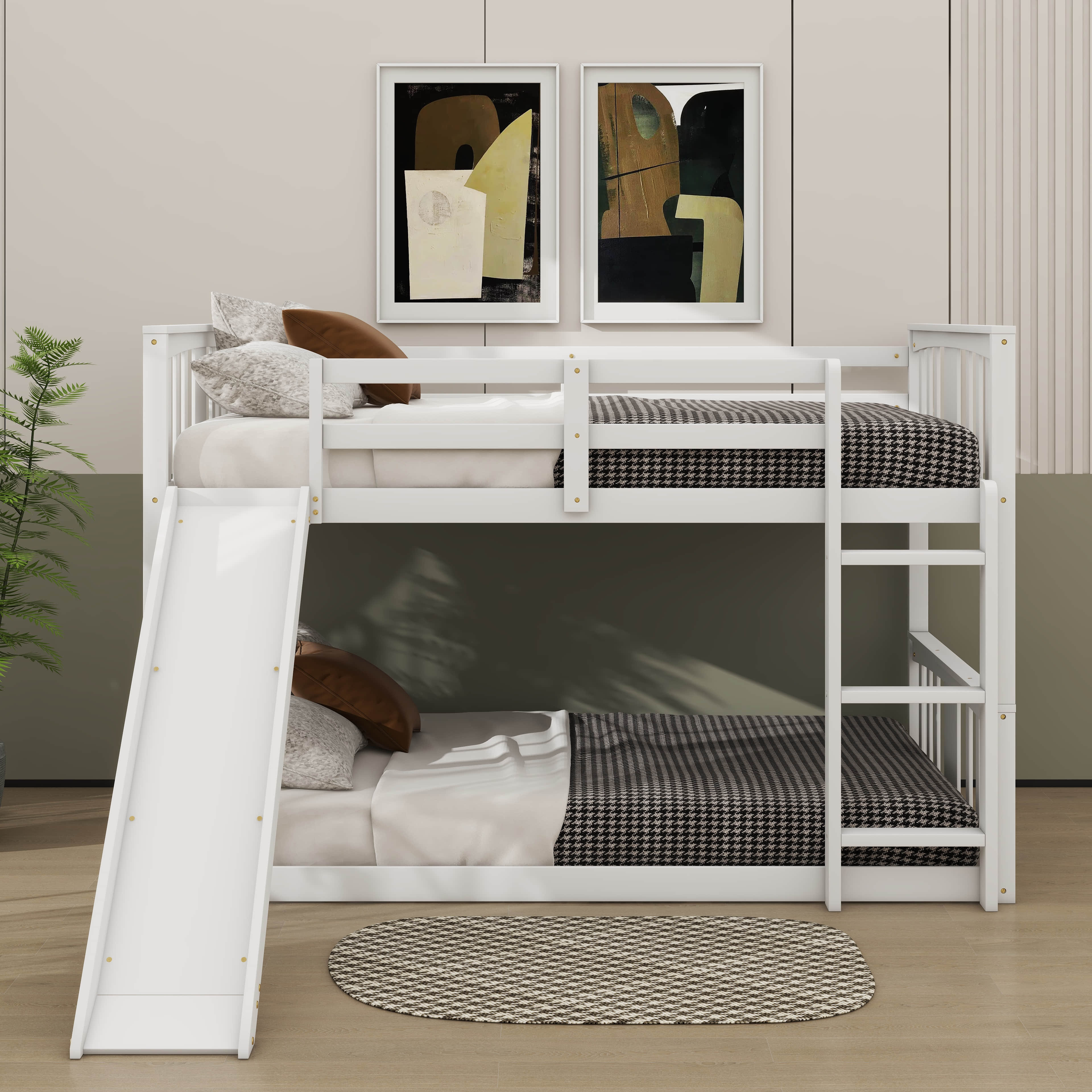 Harriet Bee Exciting Bunk Bed Complete With Slide & Robust Climbing ...