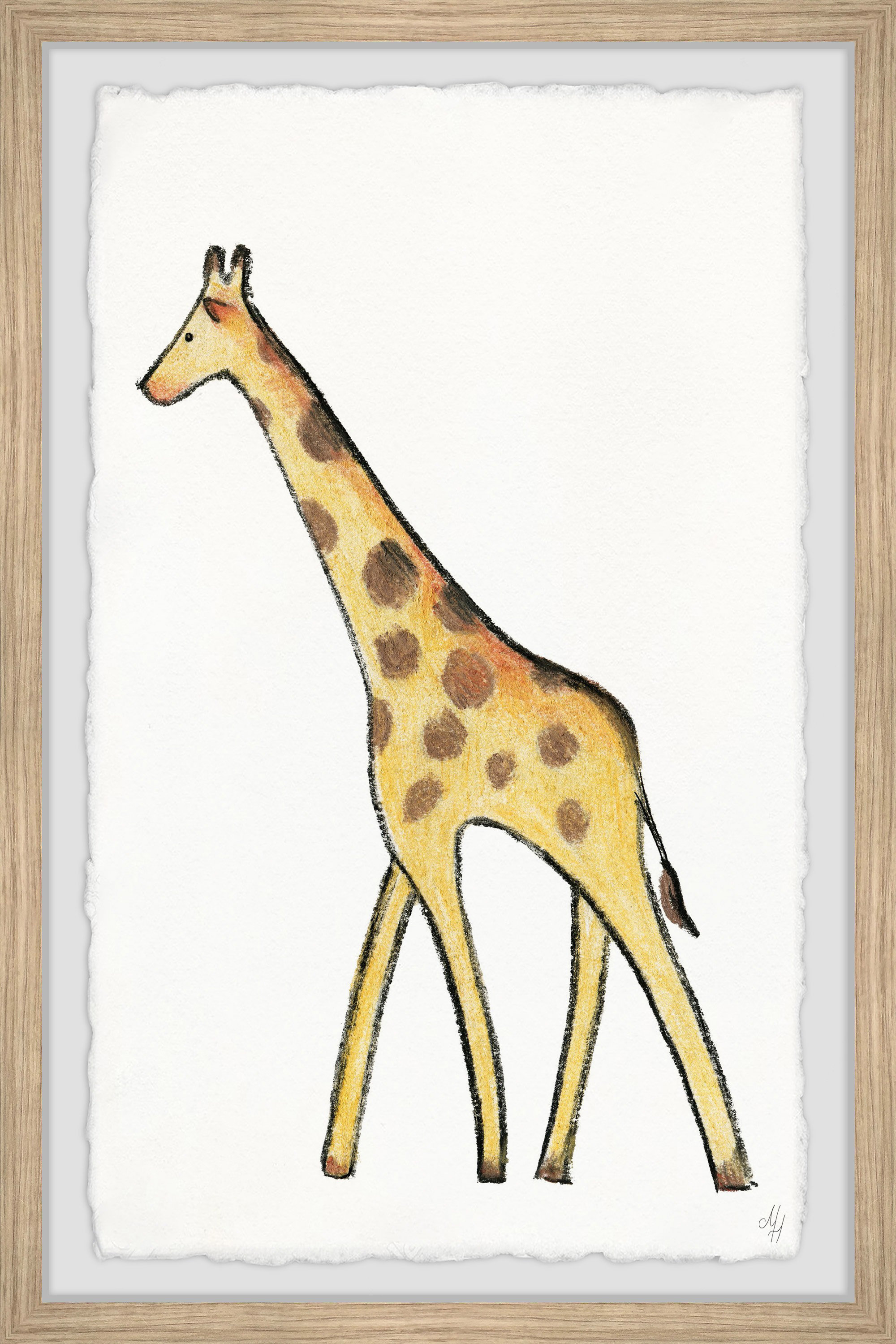 Isabelle & Max™ Cassie Walking Giraffe Framed Print | Wayfair