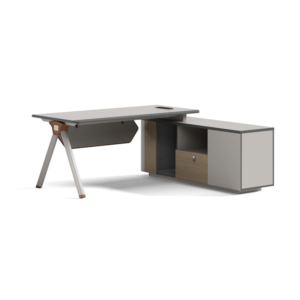 WitOfice Modern greyish-white teacher's computer Right desk | Wayfair