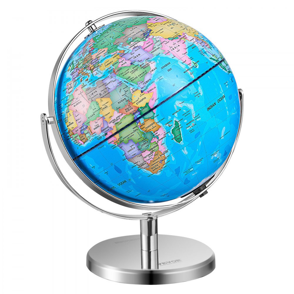 Ebern Designs Rotating World Globe with Stand, 13 in/330.2 mm ...