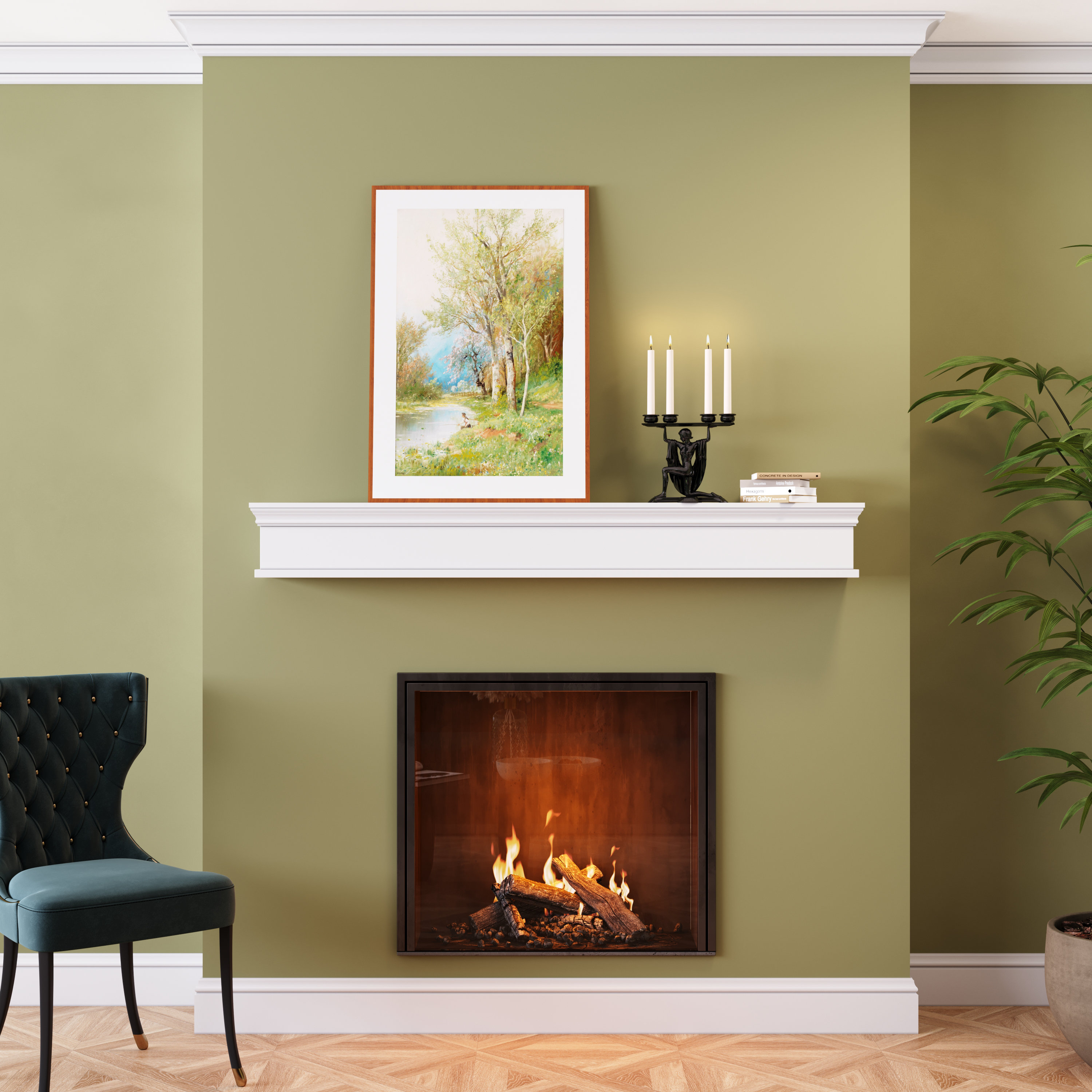 Red Barrel Studio® Markenson Floating Wood Fireplace Mantel Shelf | Wayfair