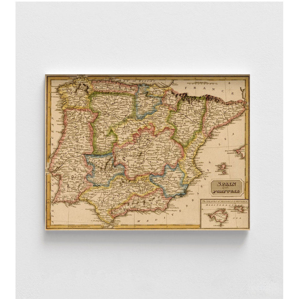 WeFrameArt Spain 1817, European Country Map Print, Antique Map Of Spain ...