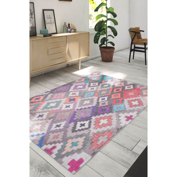 Gracie Oaks Siobhan Oriental Machine Woven Grey Area Rug | Wayfair.co.uk