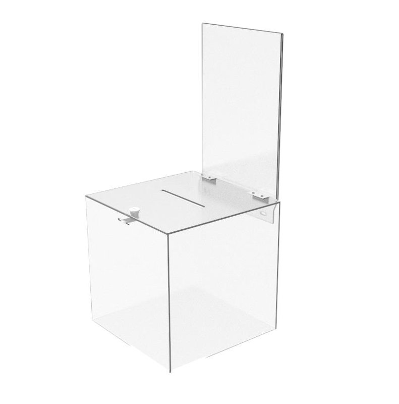 FixtureDisplays 10 x 10 x 21" Clear Transparent Donation Box Suggestion ...