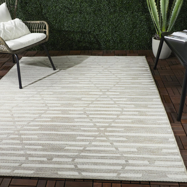 Dakota Fields Warrick Geometric Tan Indoor / Outdoor Area Rug & Reviews ...