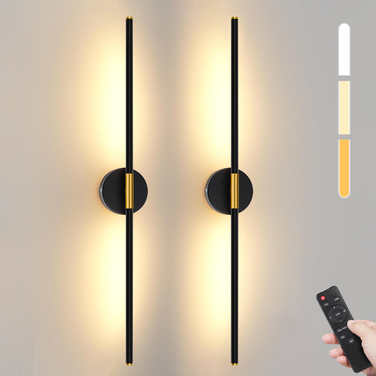 Wrought Studio Battery Operated Wall Sconces with Remote Control ...