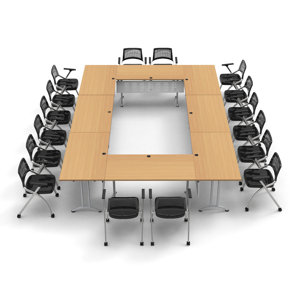 TeamWORK Tables 16 Person Training Meeting Seminar Tables with Modesty ...