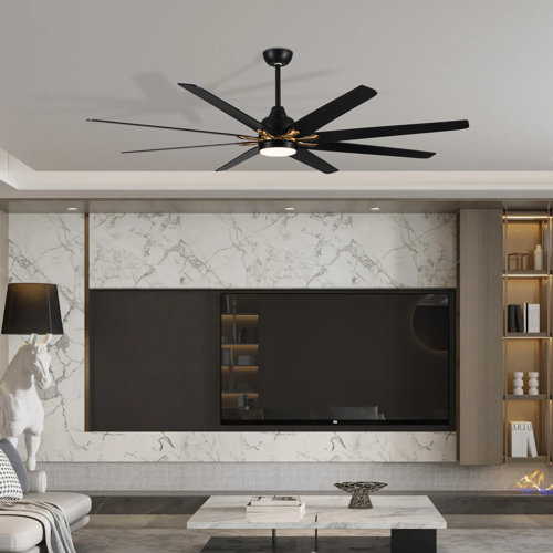 Angled Extremely Large Room Ceiling Fans With Lights You'll Love | Wayfair