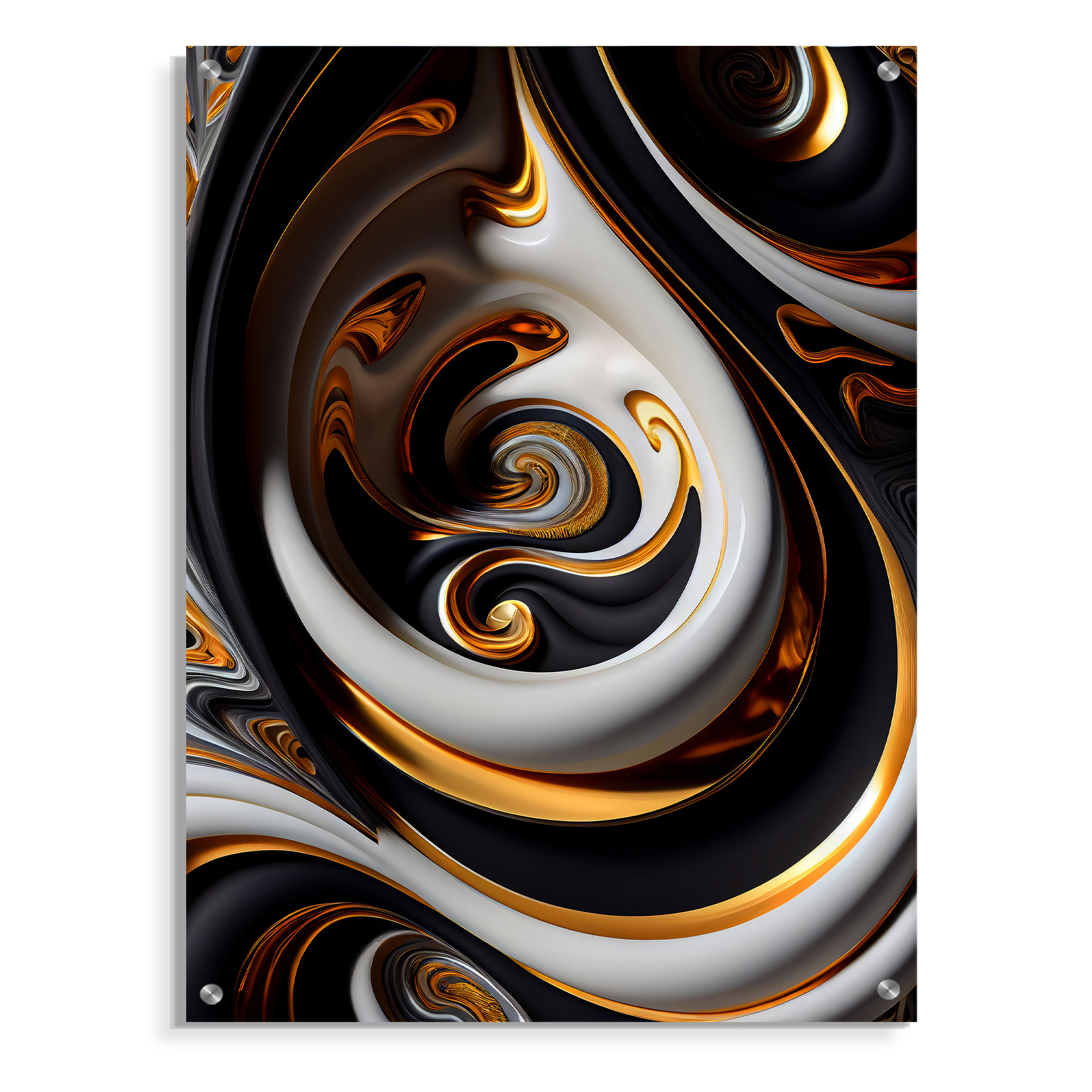 Mercer41 Gold And Black Stained Glass Spiral IV - Abstract Spirals ...