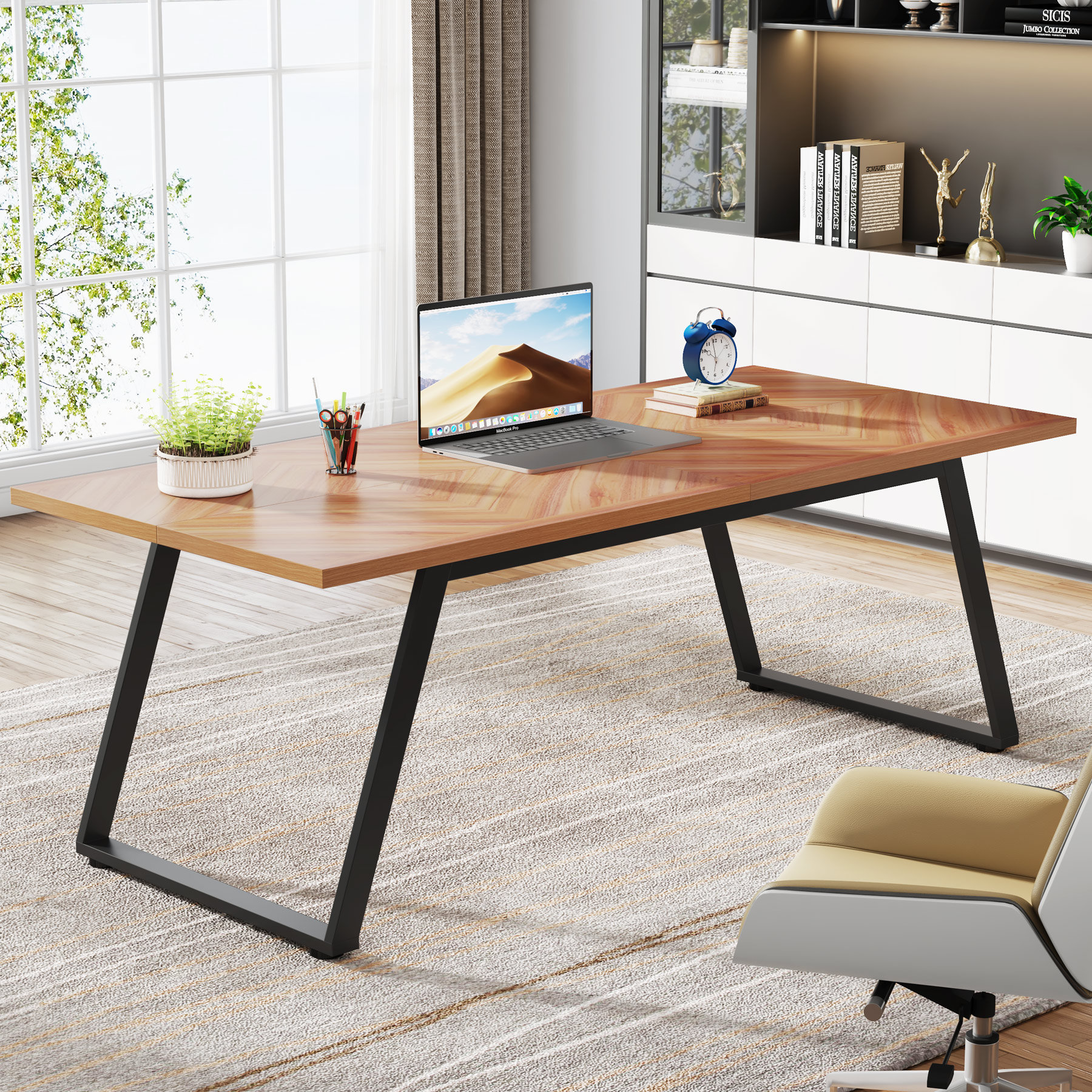 17 Stories Teondre 63'' W Rectangle Executive Desk | Wayfair