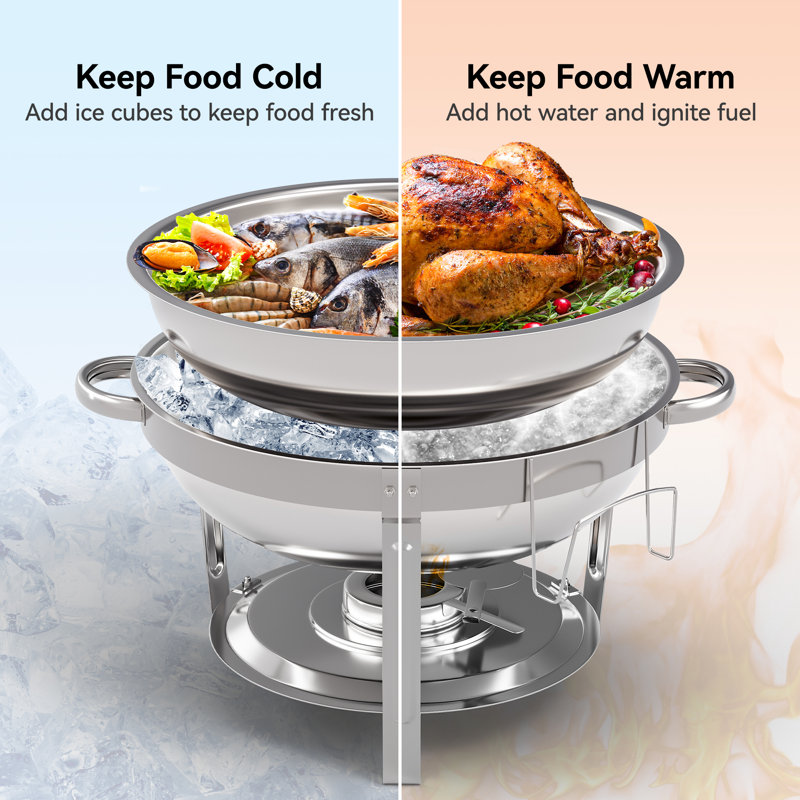 The Party Aisle™ 8Pack 9L/9.5Q Round Chafing Dish Sets Chafer Dish ...