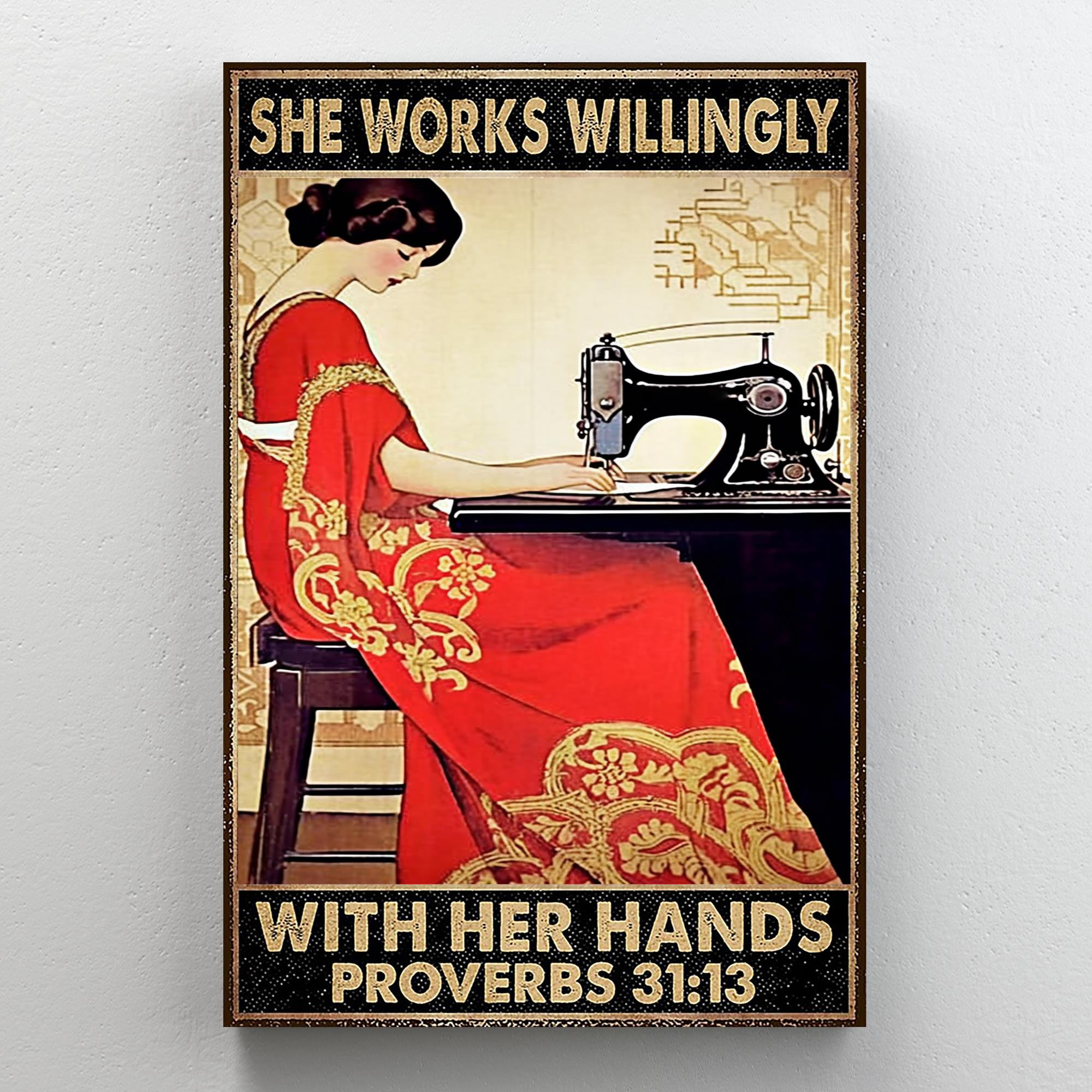 Trinx Sewing She Works Willingly On Canvas Graphic Art - Wayfair Canada