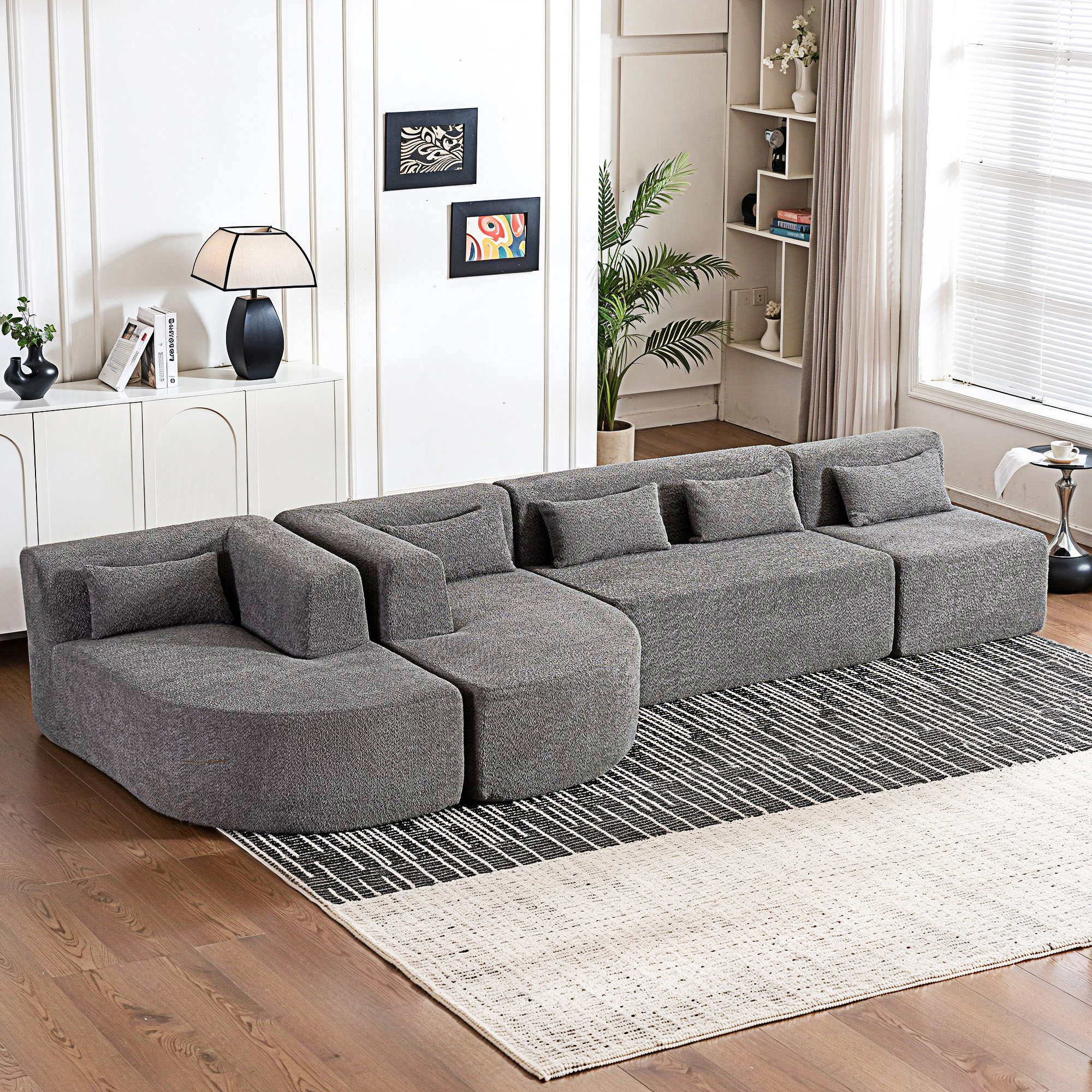 Ivy Bronx Upholstered Sofa, Free-Combined Sofa Couch With Two Chaise ...