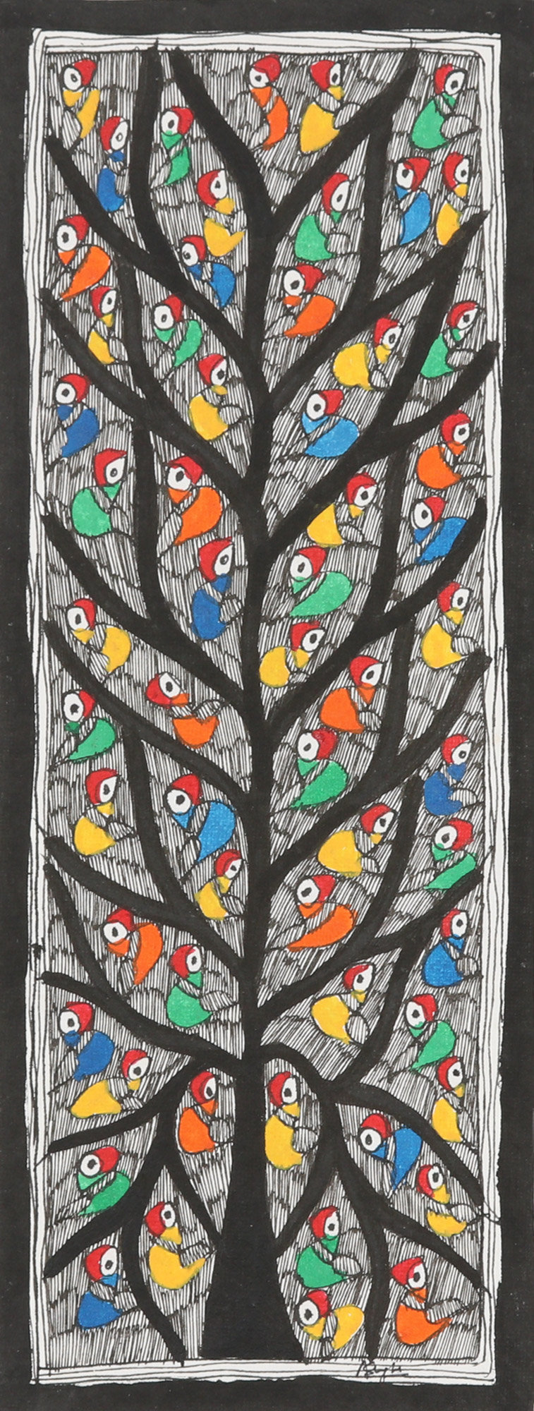 Wrought Studio™ Handmade Birds Saga Iii Madhubani Painting | Wayfair