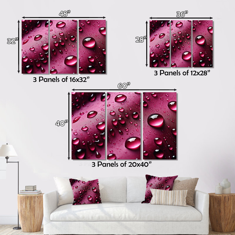 Ebern Designs Red Rose with Raindrops X - Raindrops Metal Wall Decor ...