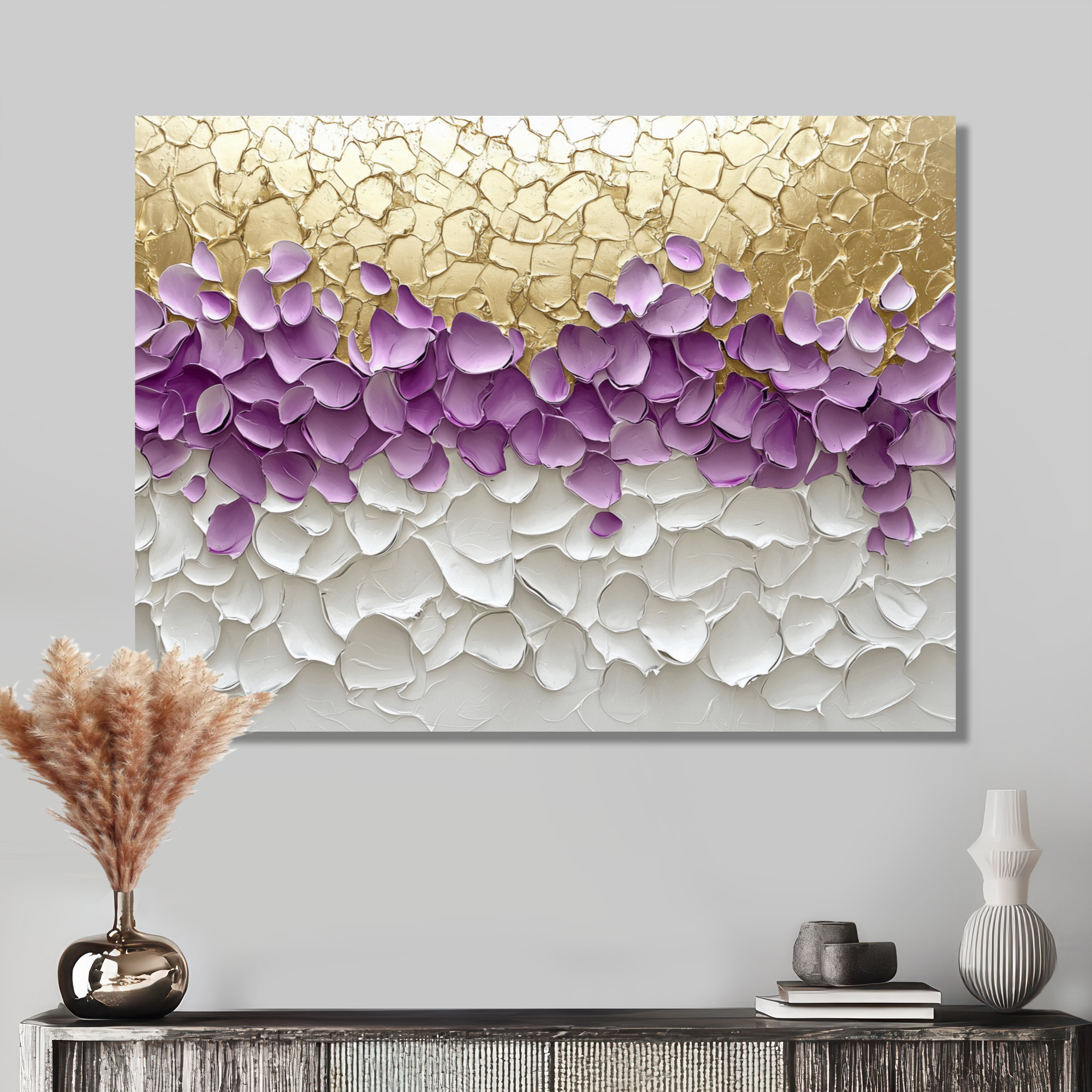 Mercer41 Salomon Fragmented Lavender And Golden Petals In The Wind ...