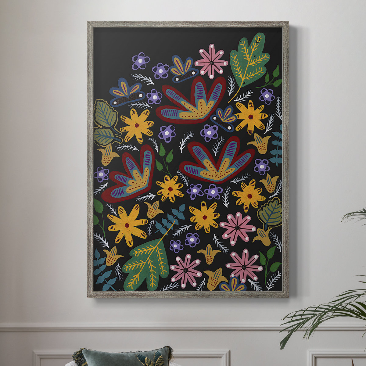 Lark Manor™ Muddled Flowers I Framed Print - Solid Wood | Wayfair
