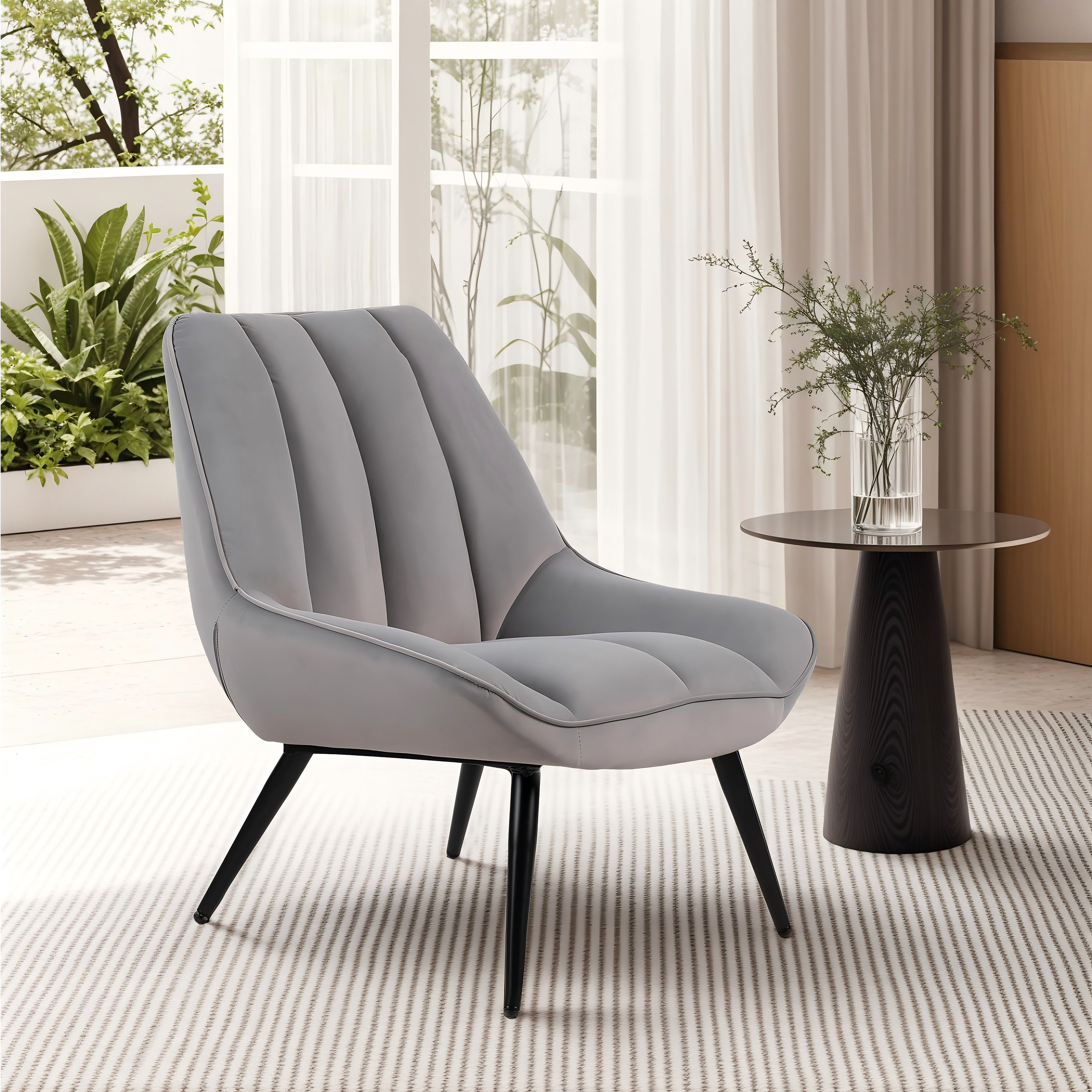 Ebern Designs Vyte Metal And Fabric Accent Chair | Wayfair