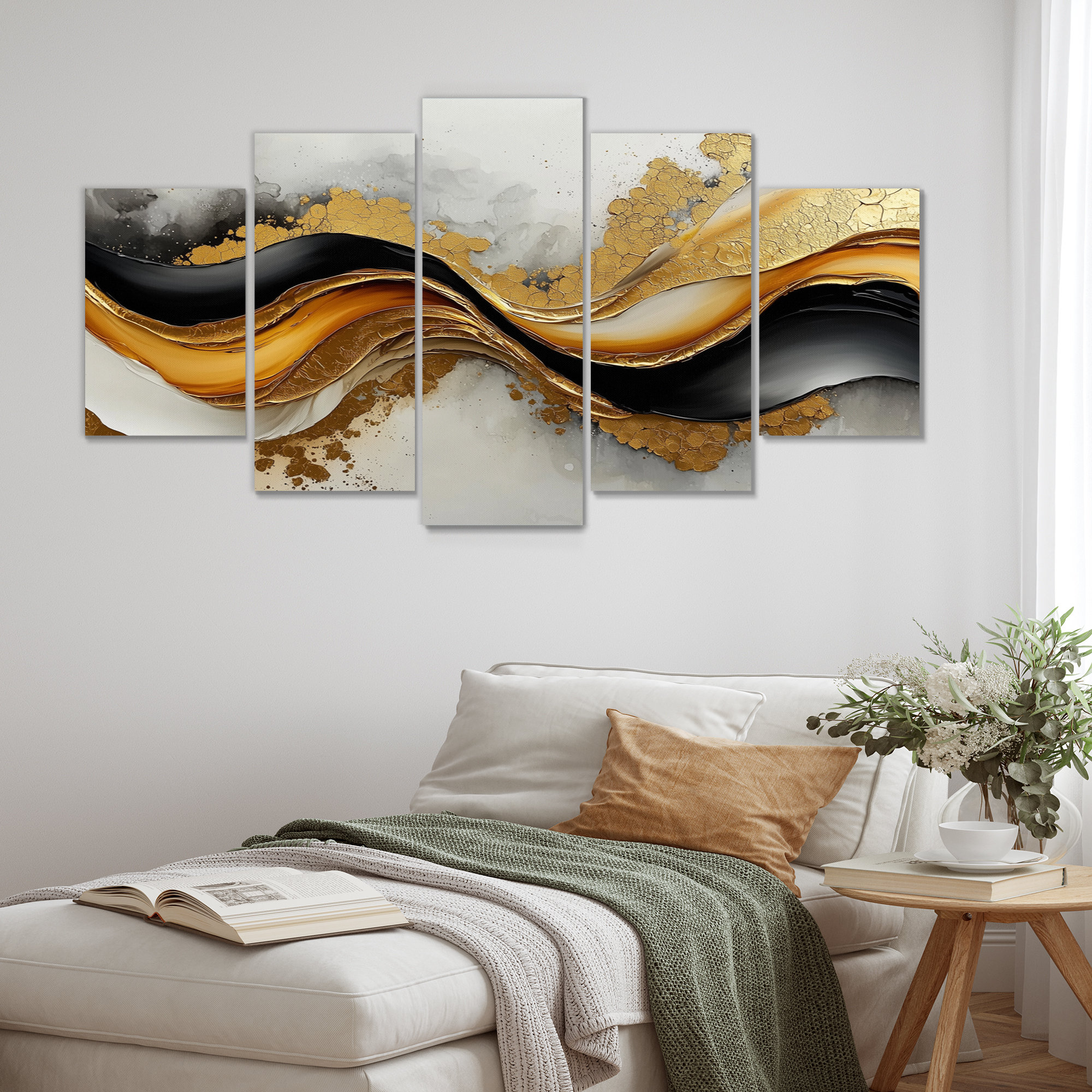 Design Art Golden Transitional Gateway Of Dark Liquid Ink IV - Modern ...