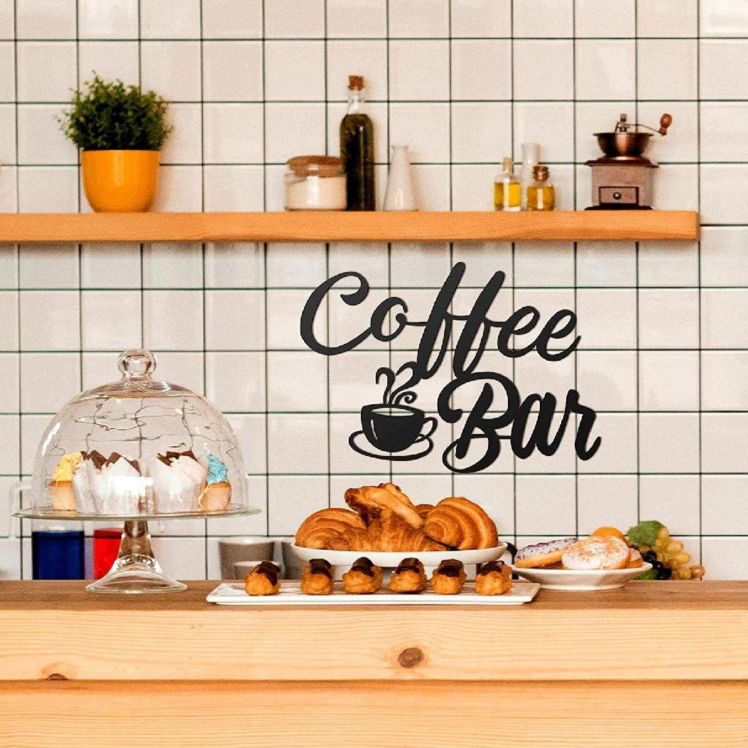 Winston Porter Metal Coffee Hanging Wall Sign Coffee Wall Decor Kitchen ...