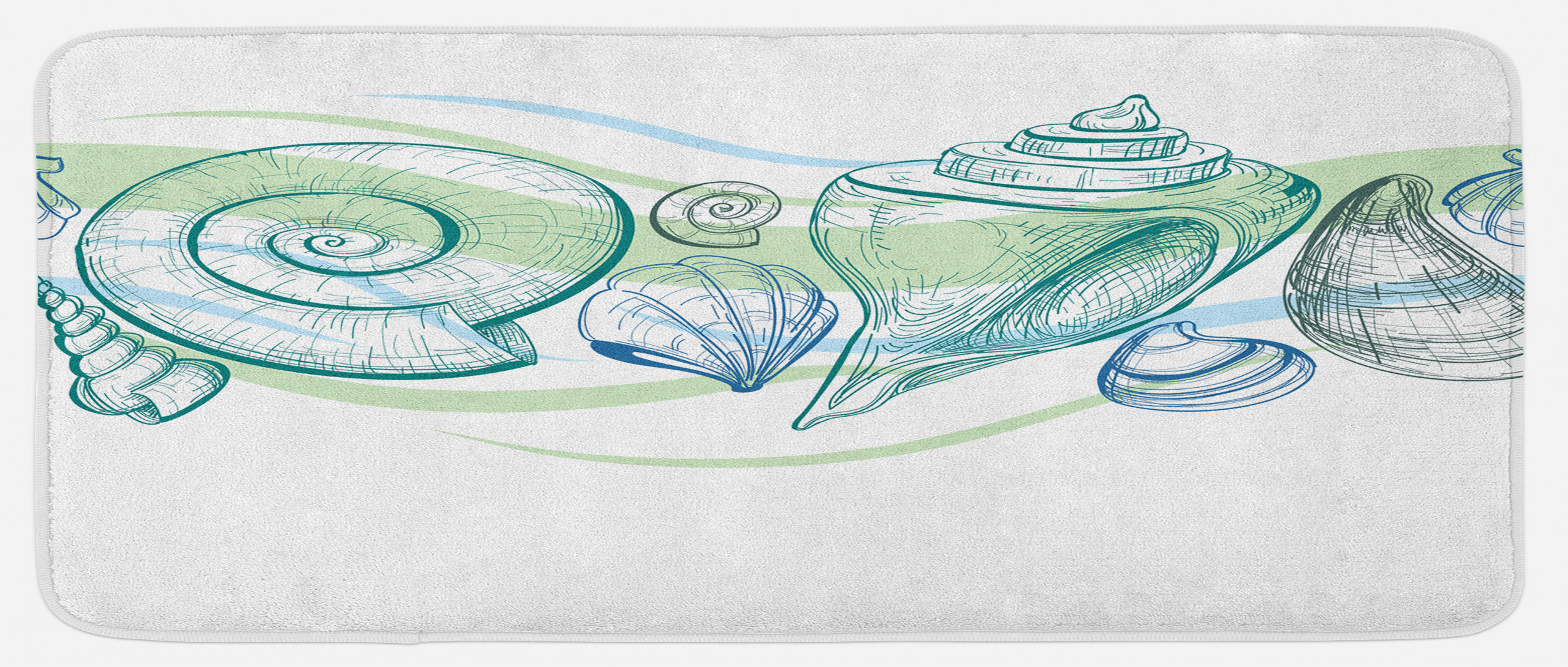 East Urban Home Seashells Kitchen Mat | Wayfair