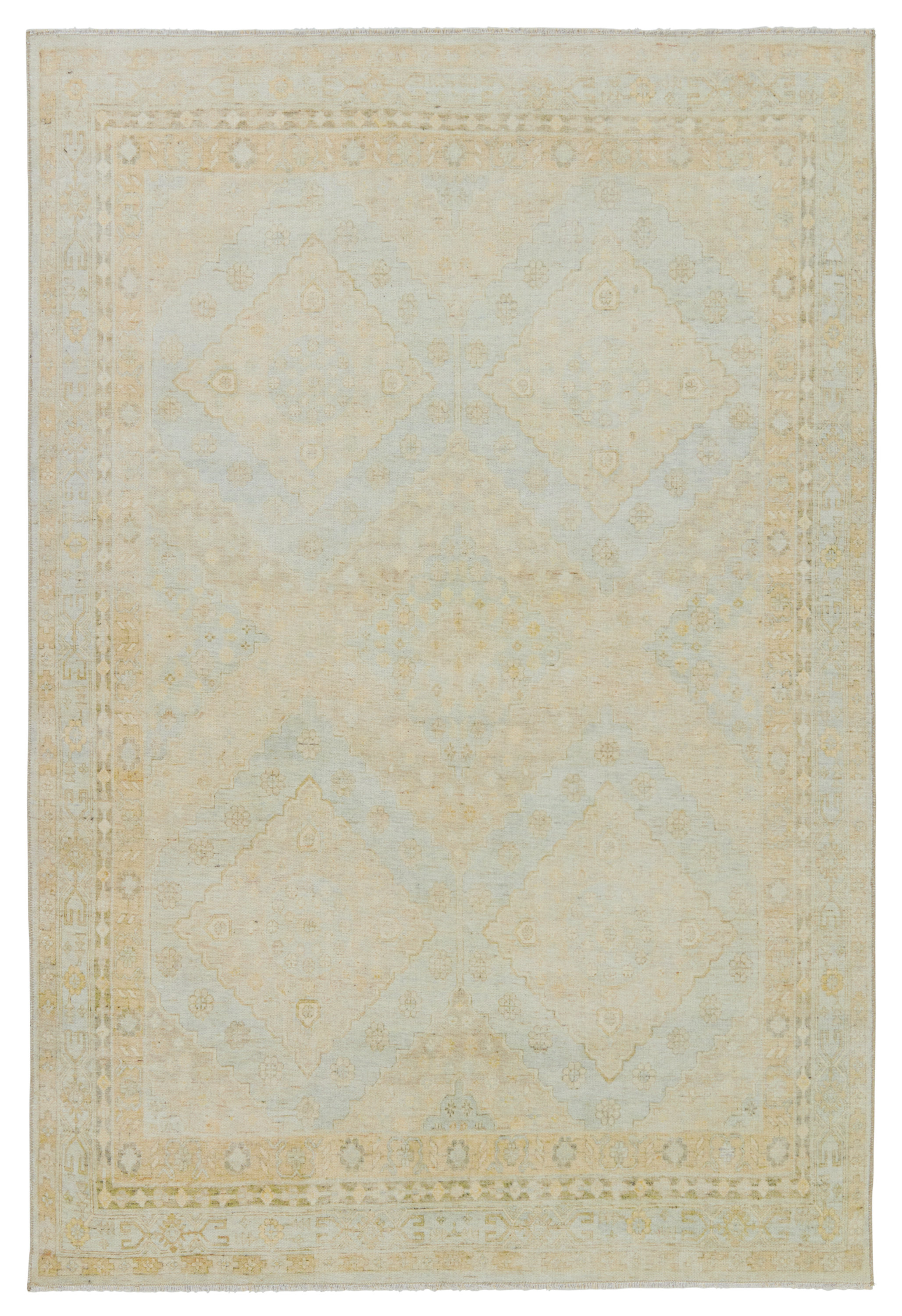 Bungalow Rose Winn BOH25 Trellis Light Blue and Light Green Runner Rug ...