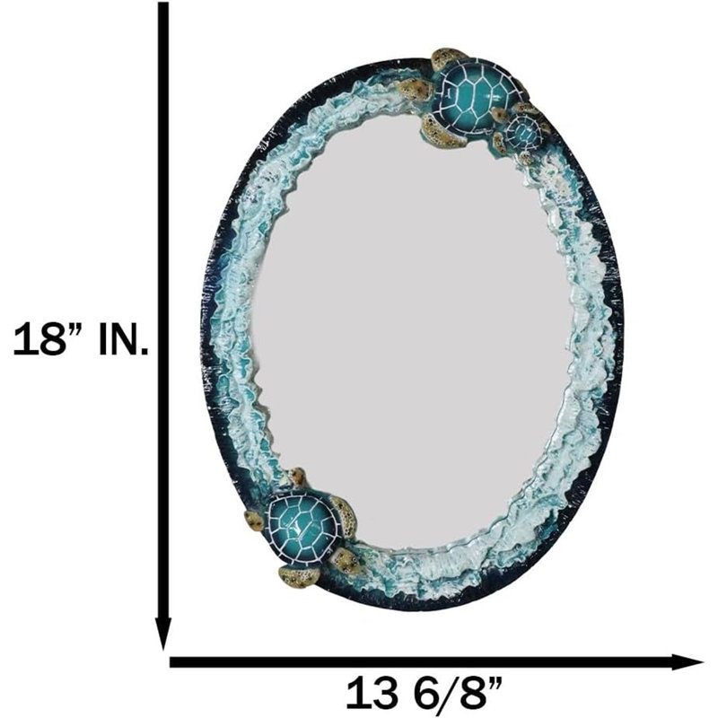 Millwood Pines 18"H Large Coastal Marine Blue Sea Turtles With Ocean ...