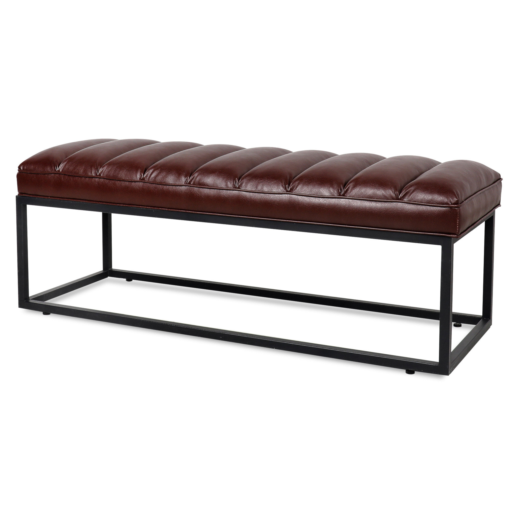 Hokku Designs Versatile Metal Upholstered Bench For Various Rooms ...