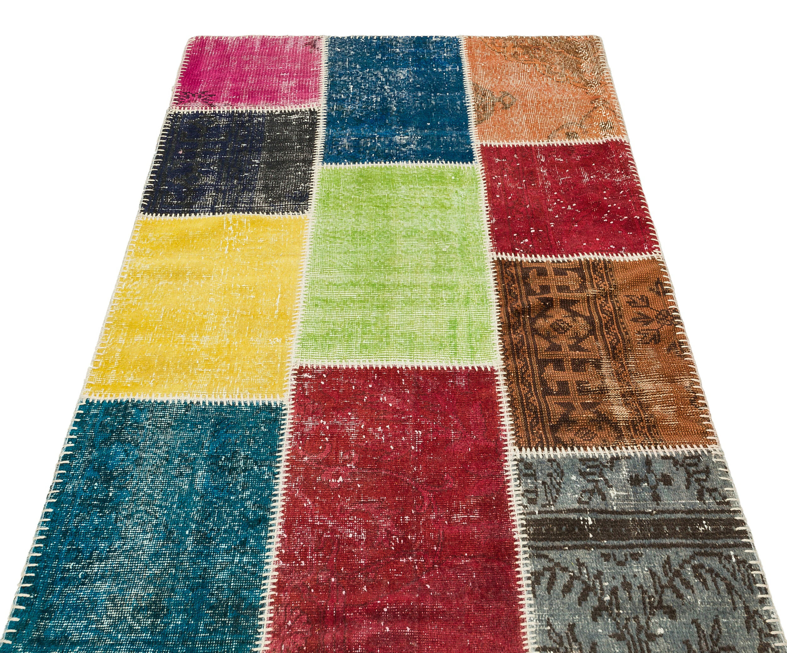 Lofy Iskece Hand Knotted Wool Patchwork Rug | Wayfair