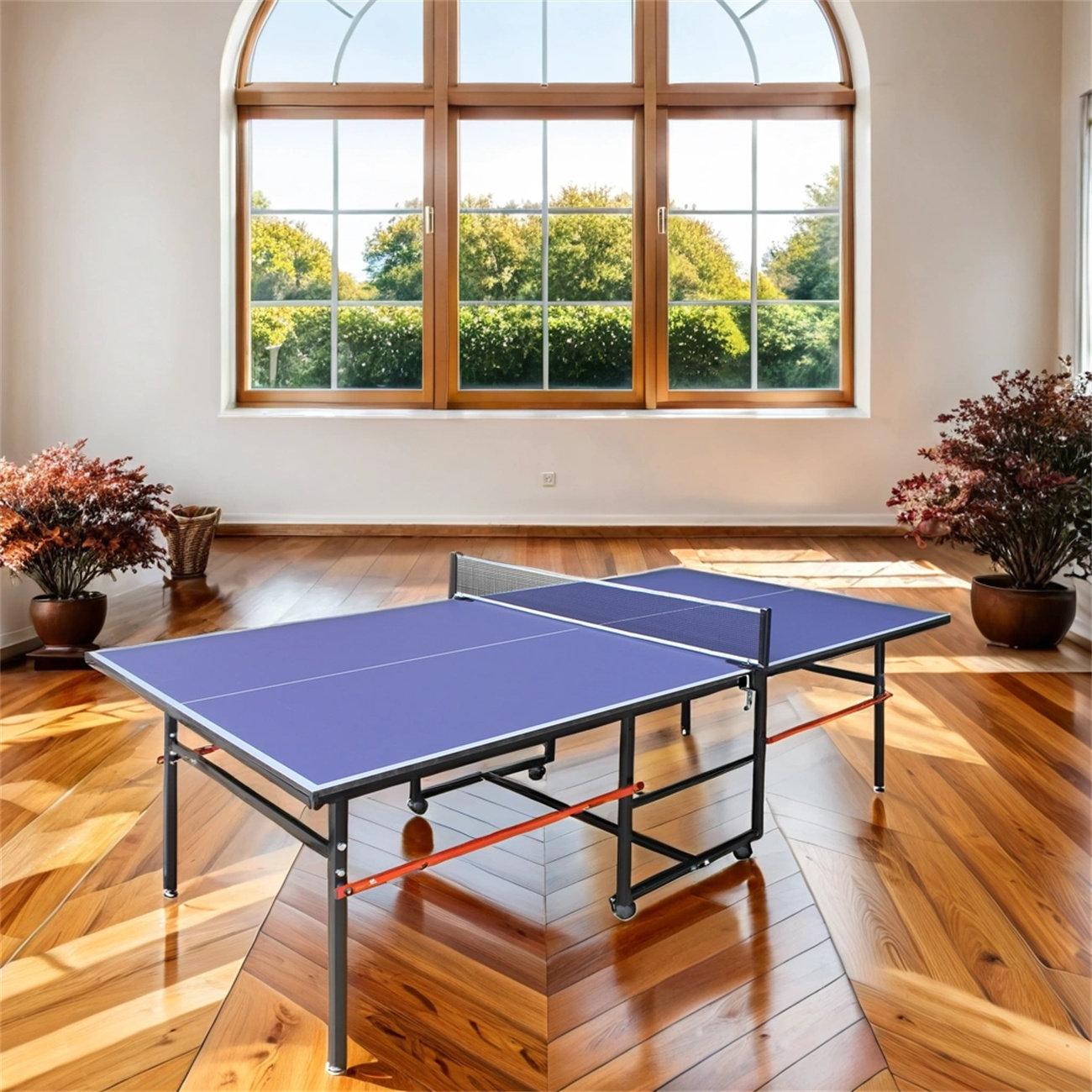 TONWIN Foldable Table Tennis Table with Wheels | Wayfair