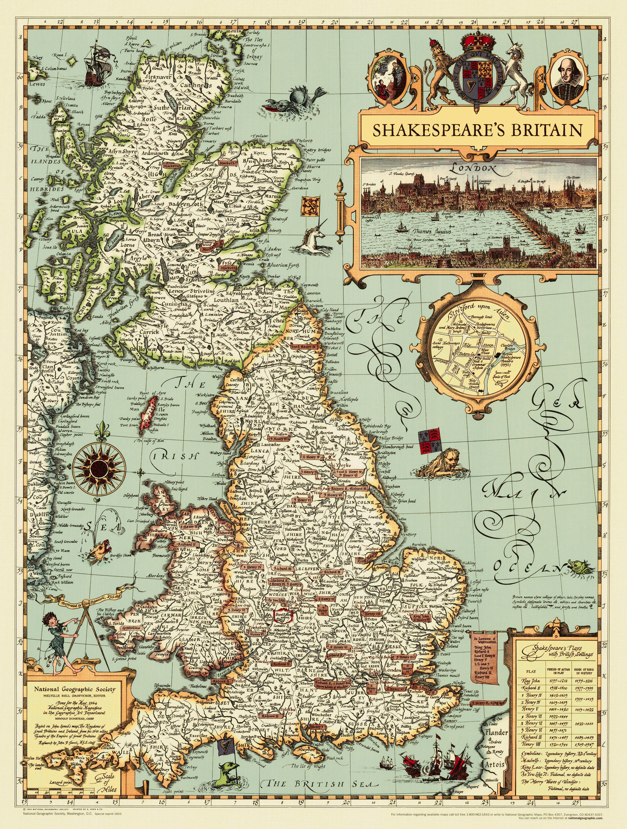 National Geographic Maps Shakespeare's Britain Wall Map - Wayfair Canada