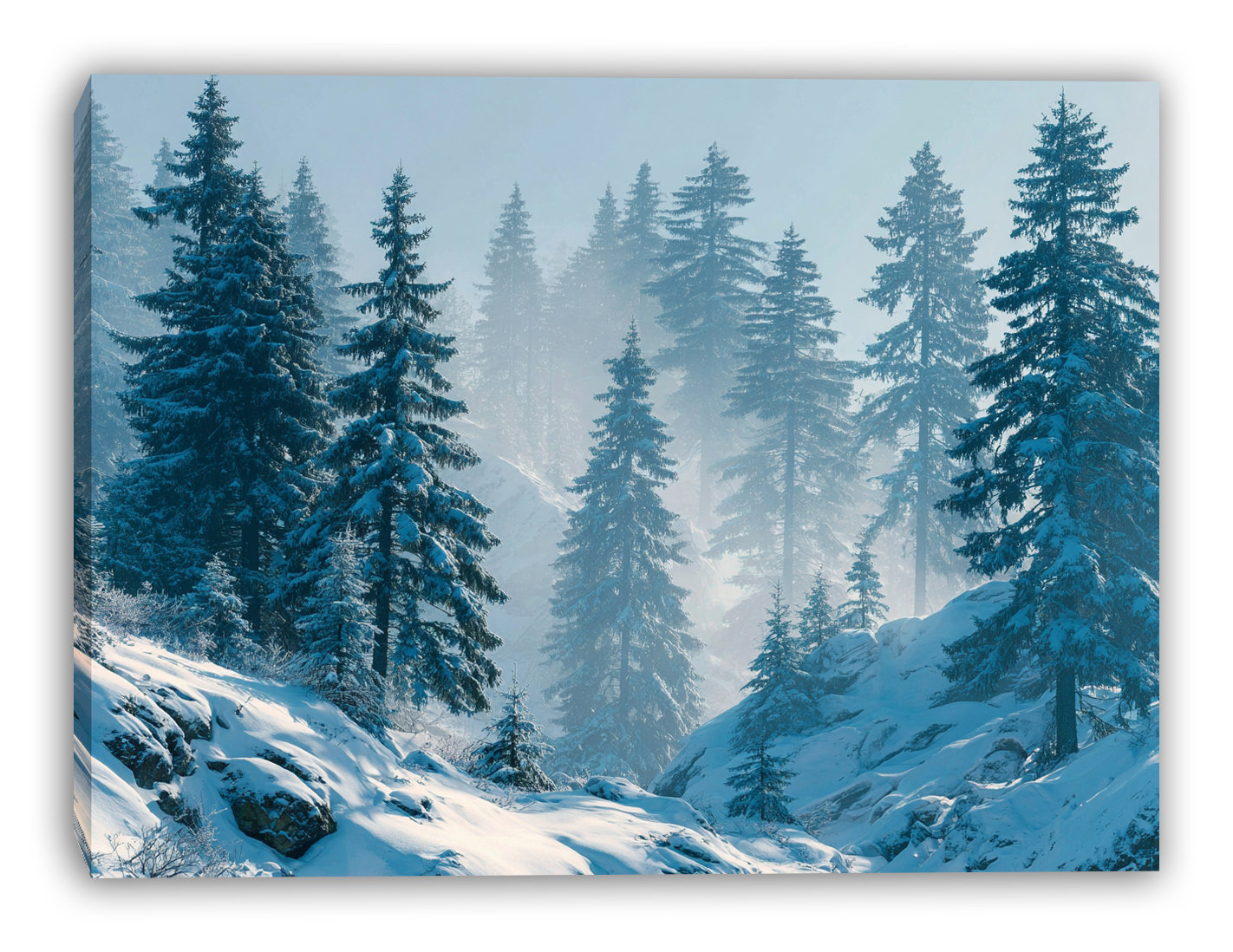 Ophelia & Co. Misty Alpine Snowfall Wrapped Canvas Wall Art | Wayfair