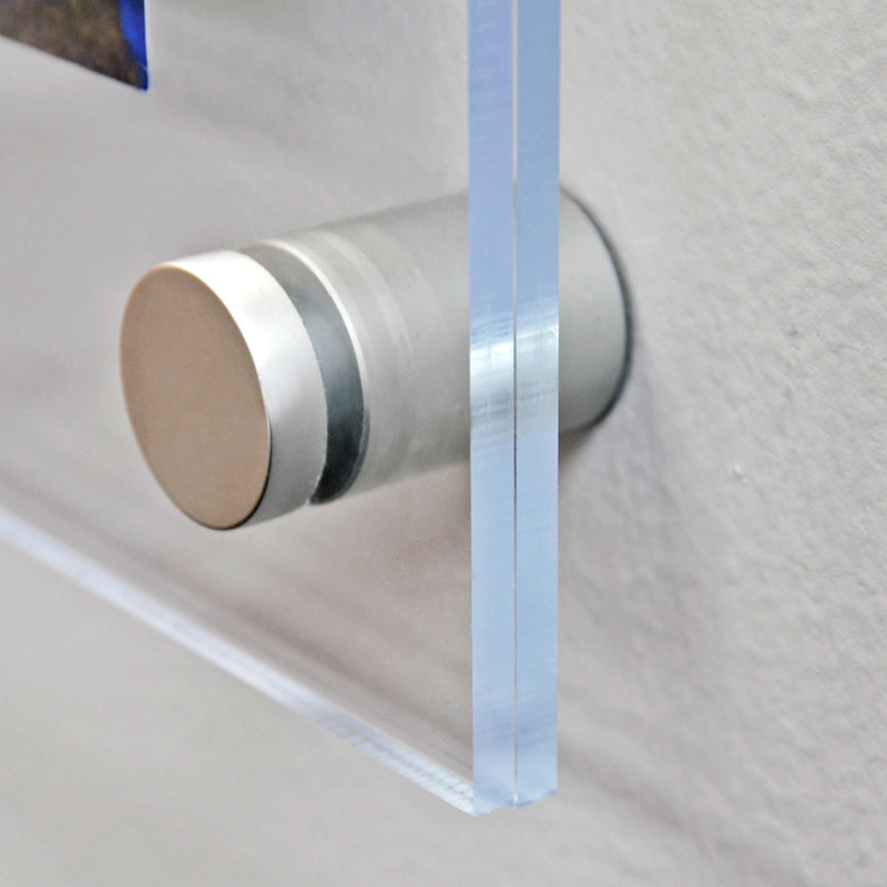 Azar Displays Floating Acrylic Wall Frame with Silver Stand Off Caps ...