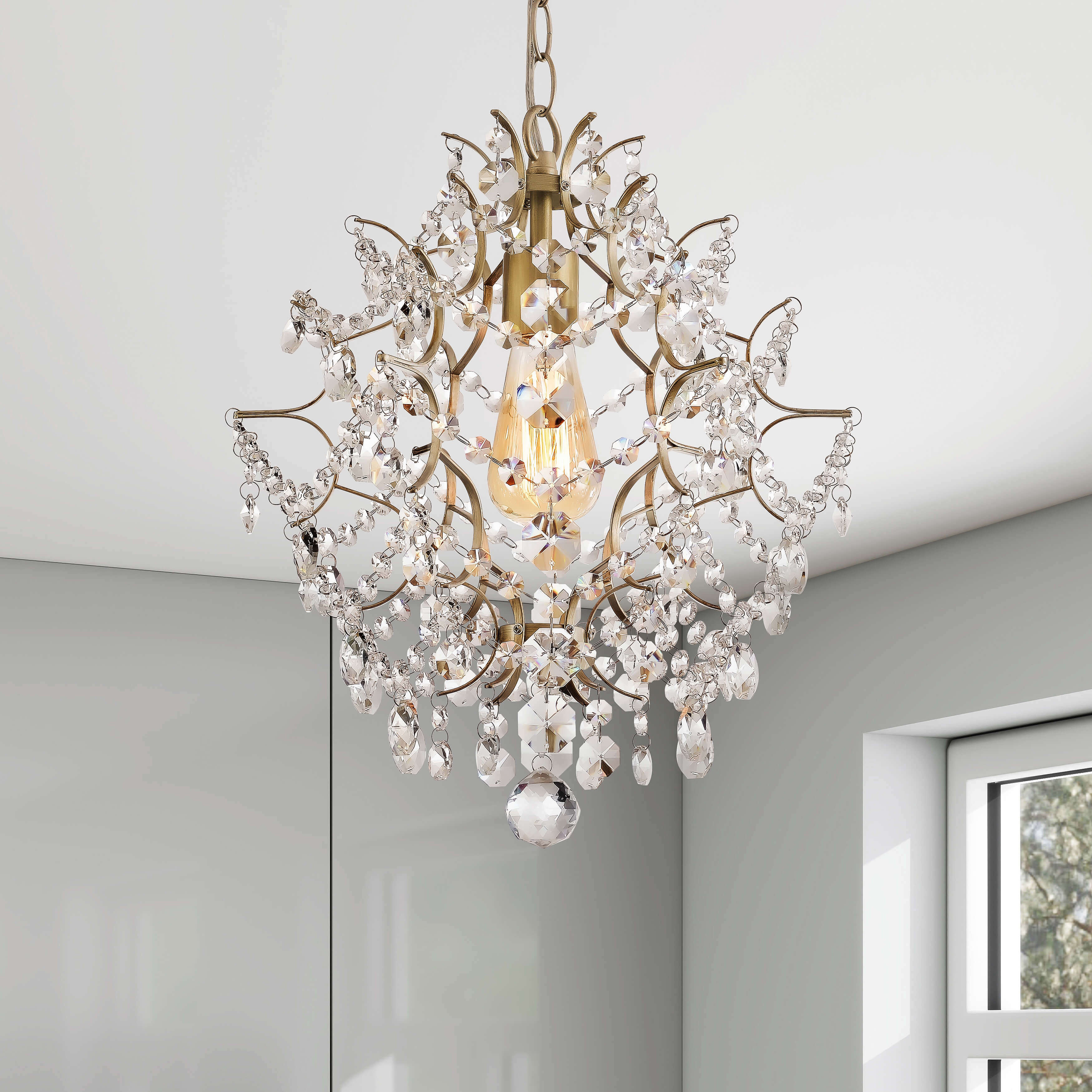 House of Hampton® Himkea Brushed Silver-ish Champagne Single Light 14 ...