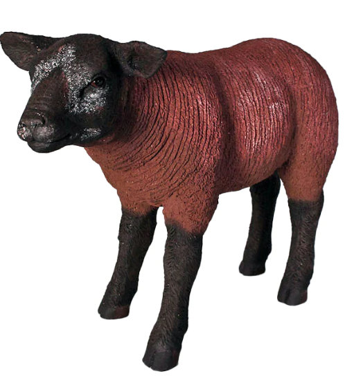 Rosalind Wheeler Caalin Brown Baby Texelaar Lamb Life Size Statue | Wayfair