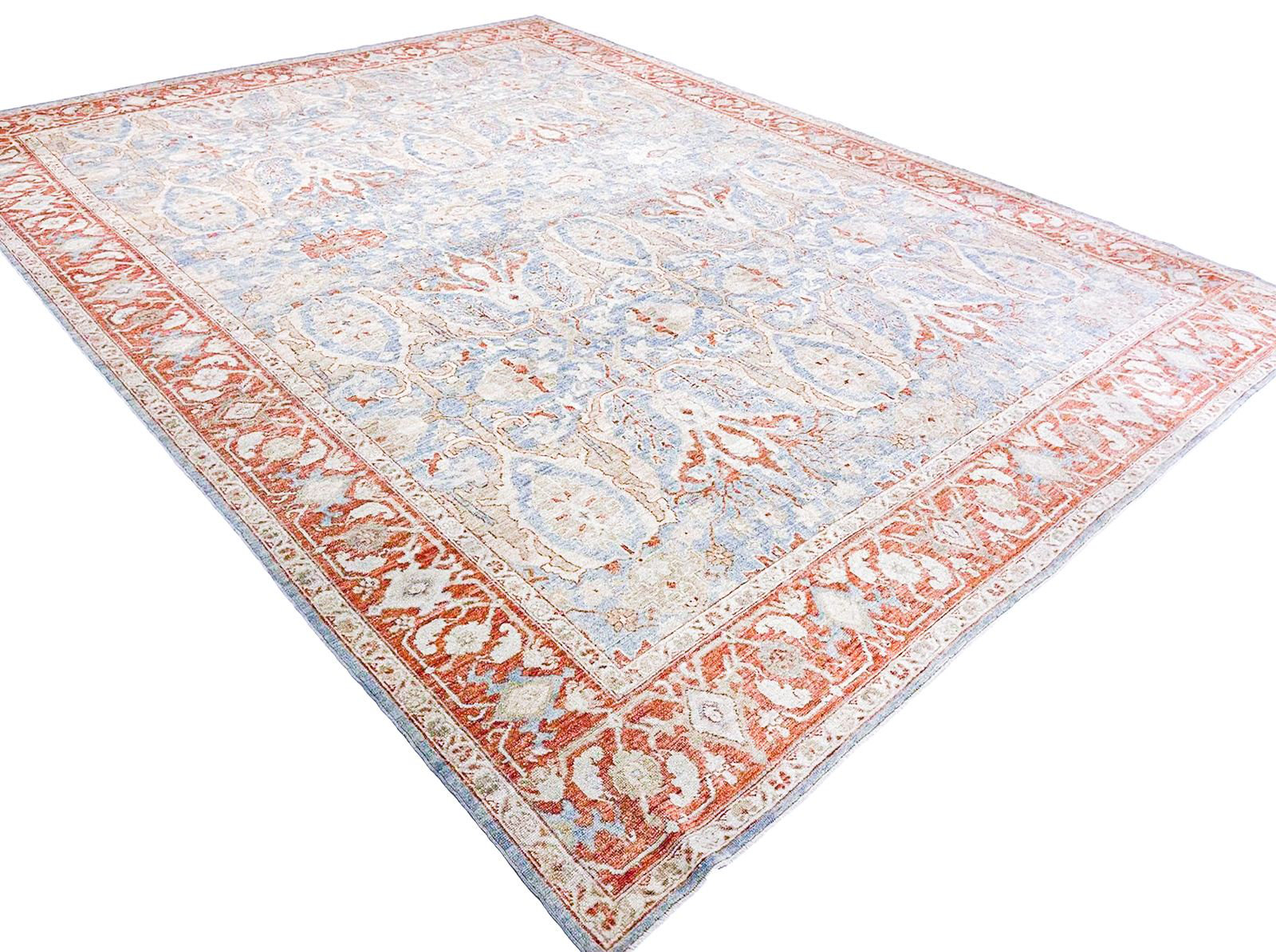 Home and Rugs One-of-a-Kind 10'3" x 13'11" 1950s Area Rug in Blue/Ivory ...