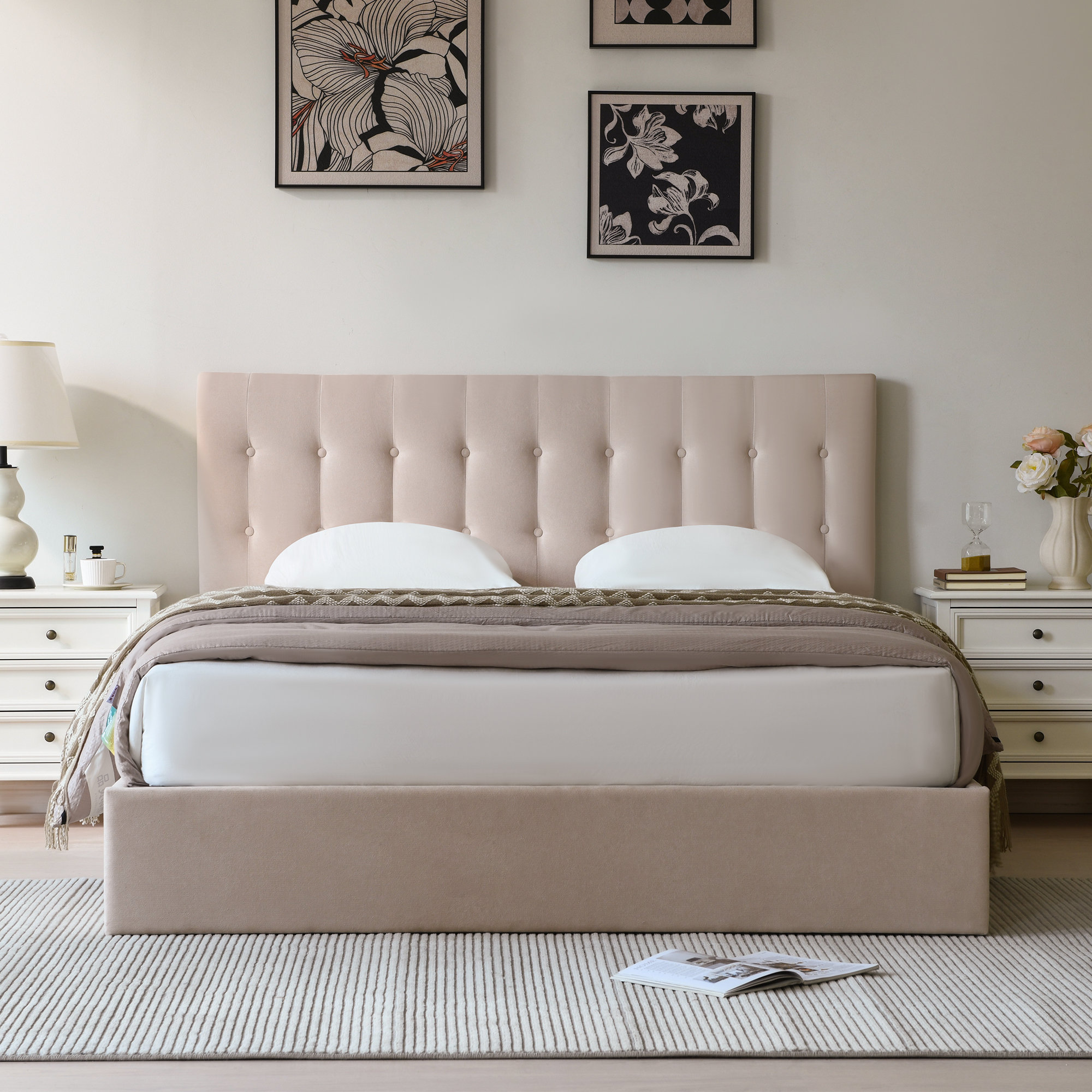 Latitude Run® Juanetta Hydraulic Lift Up Storage Upholstered Platform ...