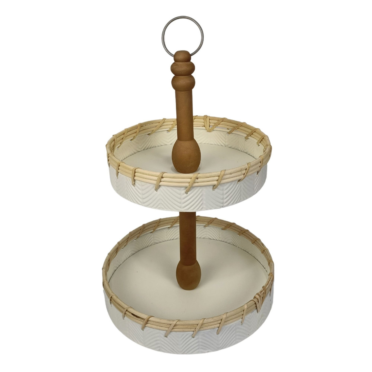 Bay Isle Home™ VIP Metal 17.32 in. White Accented Tier Tray | Wayfair